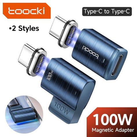 Toocki 100w Type C To Type C Magnetic Adapter Pd30 Fast Charging Magnet Convert 480mbps