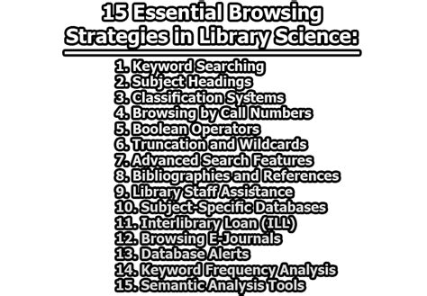 15 Essential Browsing Strategies In Library Science