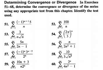 Solved Determining Convergence Or Divergence In Exercises Chegg Com