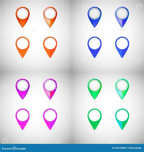 Set Of Map Pointers Stock Vector Illustration Of Background