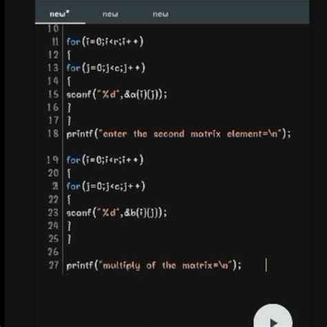 Multiplication Of Two Matrixmobileshot Technology Techcprogramming Youtube