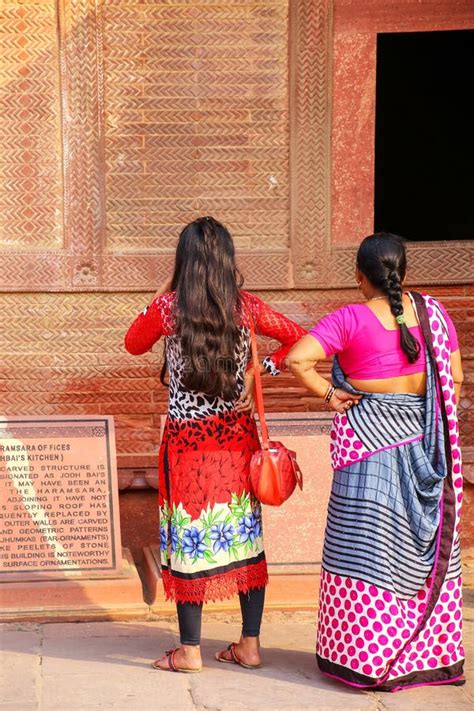 Women Visiting Fatehpur Sikri In Uttar Pradesh India Editorial Stock