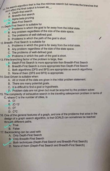 Solved 10 The Search Algorithm That Is Like The Minimax