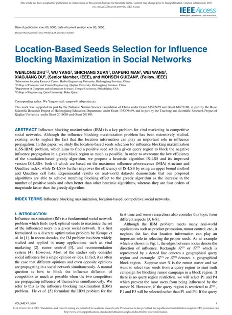 Pdf Location Based Seeds Selection For Influence Blocking Maximization In Social Networks