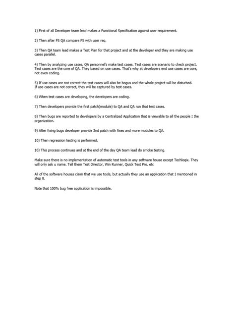 Qa Life Cycle Pdf Business Technology And Engineering