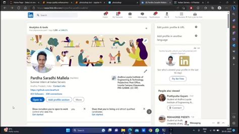 [video] pardha saradhi mallela on linkedin connections intern softwaredevelopment telegram