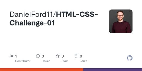 GitHub DanielFord HTML CSS Challenge