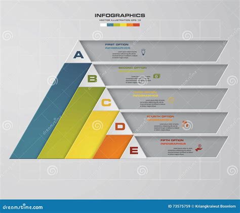 Abstract 5 Steps Pyramid Shape Layout With Free Space For Sample Text Template Vector Eps10