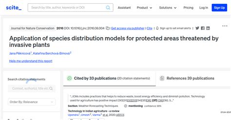 Application Of Species Distribution Models For Protected Areas Threatened By Invasive Plants