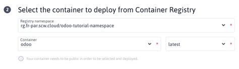 Installing Odoo On Kubernetes With The Scaleway Easy Deploy Feature Scaleway Documentation