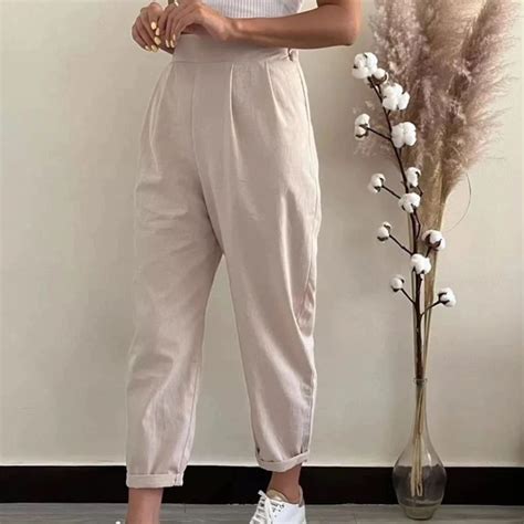 خرید و قیمت شلوار لنین کتان مام استایل دمپا پاکتی جنس اعلا تن خور عالی