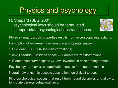Ppt Attractor Neural Networks And Concept Formation In Psychological Spaces Mind From Brain