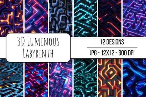 3d Luminous Labyrinth Seamless Pattern Graphic By Juniper Moon · Creative Fabrica