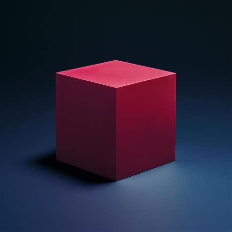 Premium Photo Plain Square Cube On A Medium Navy Blue Background