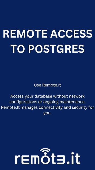 Quick Tip Secure Remote Access To Postgres With Remoteit Youtube