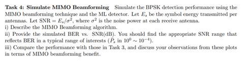 Solved Task 4 Simulate Mimo Beamforming Simulate The Bpsk