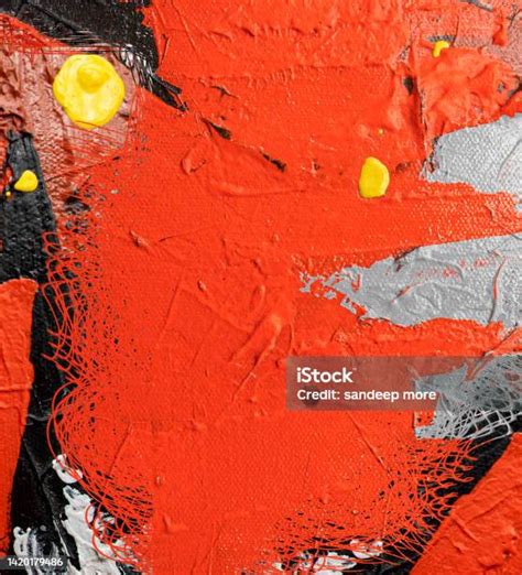 붉은 손으로 그린 유화 페인트의 붓질 현대 추상 미술 회화 0명에 대한 스톡 벡터 아트 및 기타 이미지 0명 개념 개념과 주제 Istock