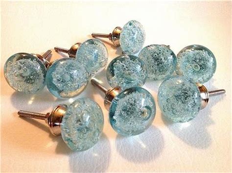 Aqua Glass Bubble Cabinet Knobs Fun Embedded Bubbles Dwyer Home