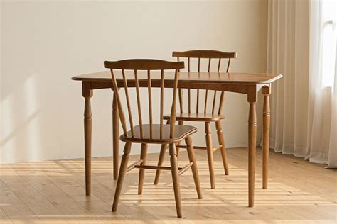 레트로하우스 코케 2인용 원목 사각 엔틱 식탁세트 1200 식탁 의자2 위시버킷