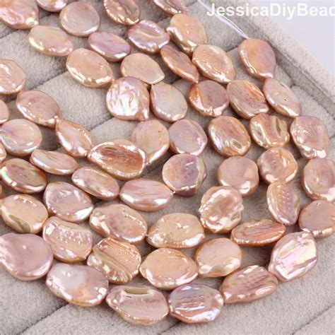 Flat Pearl Necklace Etsy