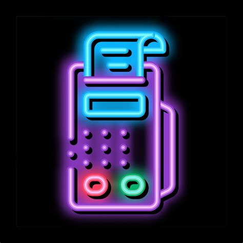 Pos Terminal Print Receipt Neon Glow Icon Illustration 17785519 Vector Art At Vecteezy