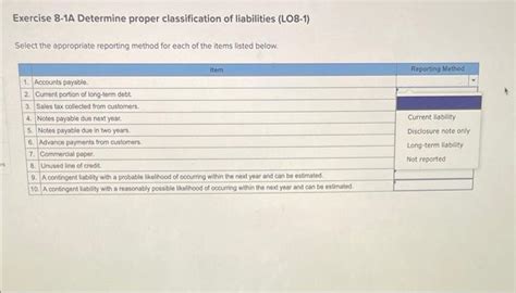 solved exercise 8 1a determine proper classification of