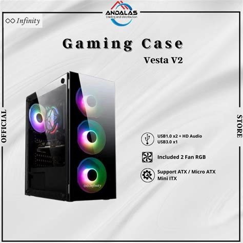 Casing Gaming Case Pc Infinity Vesta V Tempered Glass Atx Rgb Lazada Indonesia