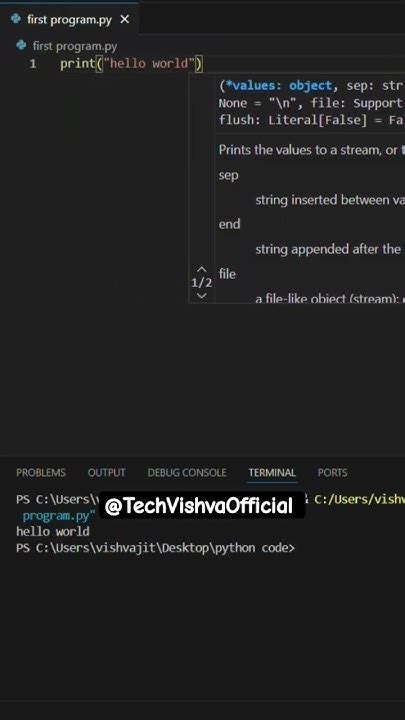 Python Hello World In 5 Sec 🐍 Start Your Coding Journey Python Codingshorts Helloworld