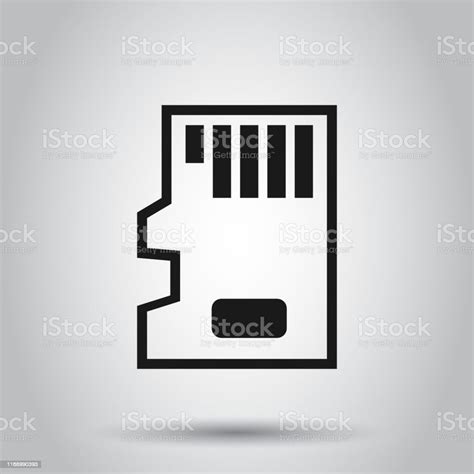 플랫 스타일의 마이크로 Sd 카드 아이콘 격리된 배경에 대한 메모리 칩 벡터 그림입니다 스토리지 어댑터 비즈니스 개념입니다 개인