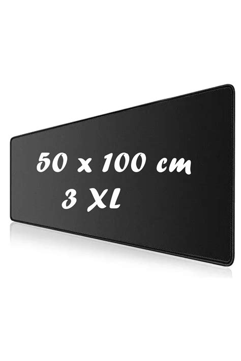 Factorial Mouse Pad 50x100 Siyah Dikişli Lateksli Oyuncu Mouse Pad Su
