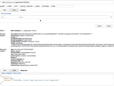Restler Rest Request Doesnt Work Outside Of Explorer Stack Overflow