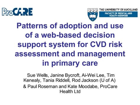 Patterns Of Adoption And Use Of A Web Based Decision Support System For