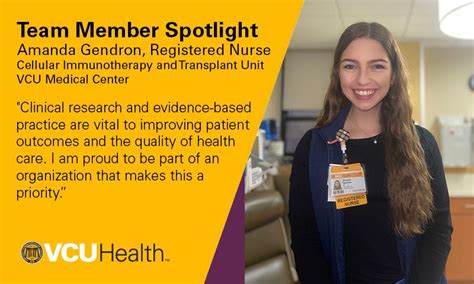 Amanda Gendron Is A Registered Nurse In The Cellular Immunotherapies