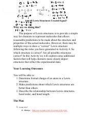 Activity Formal Charge And Resonance Pdf I II Activity I Are II All Lewis Structures