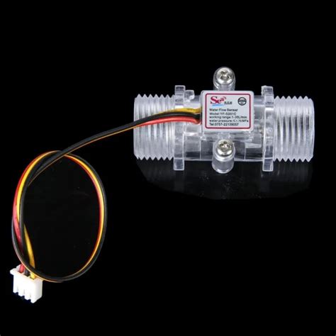 PCS Transparent Water Flow Sensor Fluid Flow Meter Flow Water Control L Min In Flow
