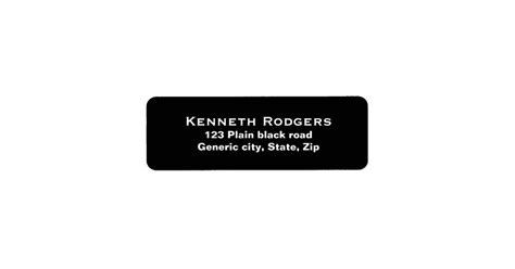 plain simple black background white text custom label