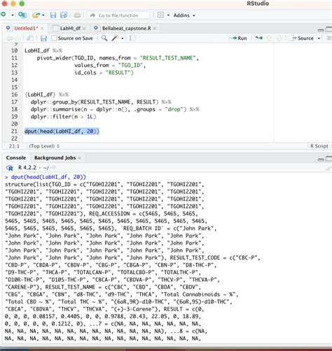 Getting Error Message When Running A Pivotwide Tidyverse Posit