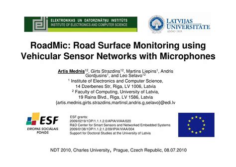 Pdf Roadmic Road Surface Monitoring Using Vehicular Sensor · Roadmic Road Surface