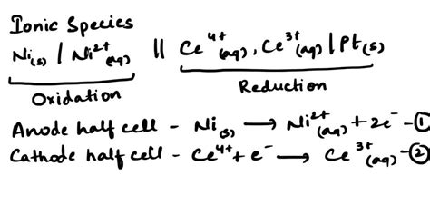 Solved The Notation For An Electrochemical Cell Is Written As Ni S Nicl2 Aq Ce Clo4 4 Aq
