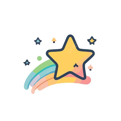 별과 무지개가 있는 별 로고 벡터 흰색 배경에 무지개 별을 묘사한 직계 아이콘 플랫 아이콘 및 드리블에 의한 벡터 일러스트 비핸스 Hd Png 일러스트 및 벡터 에