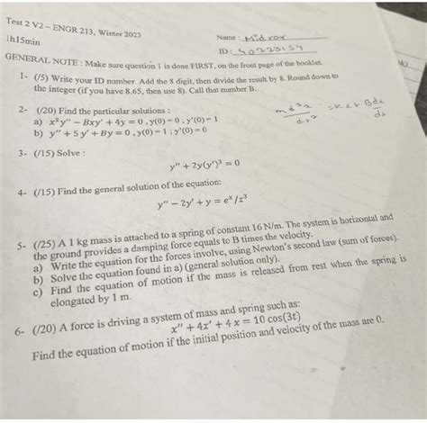 Solved Test 2 V2 ENGR 213 Winter 20231h15min Namemid Chegg Com