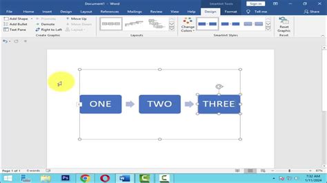 How To Insert Basic Process Smartart In Word Youtube