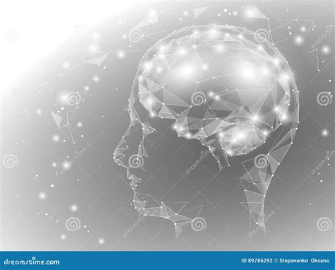 Concept Of Active Human Brain With Binary Code Stream Human Brain