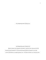 One Sample Hypothesis Testing Docx 1 One Sample Hypothesis Testing Cases One Sample Hypothesis