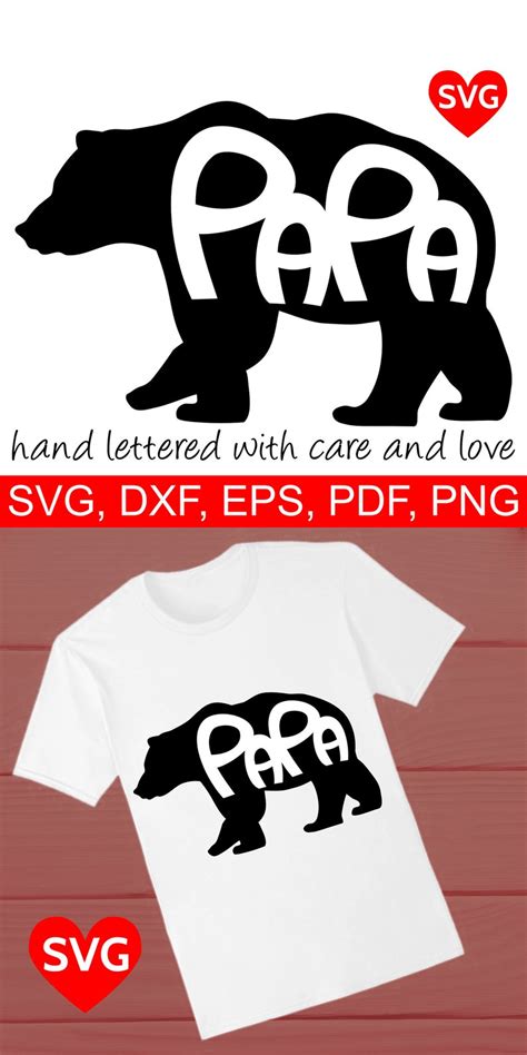 Papa Bear Svg Files For Cricut Papa Bear Clipart Papa Bear Etsy