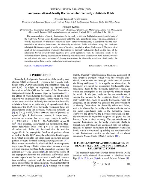 Pdf Autocorrelation Of Density Fluctuations For Thermally