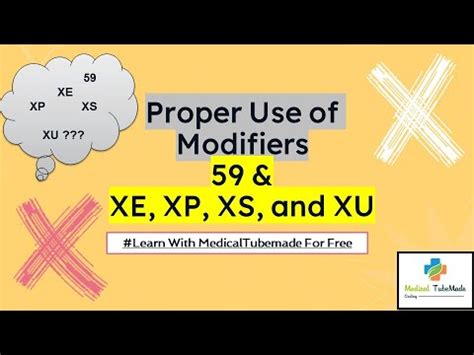 WHEN TO USE X EPSU Modifier XE XP XS XU Modifier 59 Alternatives