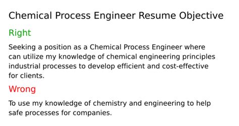 Top 18 Chemical Process Engineer Resume Objective Examples