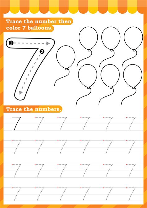 Math Worksheet Numbers Activity Lets Learn Numbers 13106911 Vector