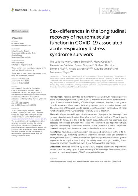 Pdf Sex Differences In The Longitudinal Recovery Of Neuromuscular